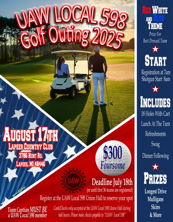 UAW Local 598 Golf Outing 2025 | UAW LOCAL 598
